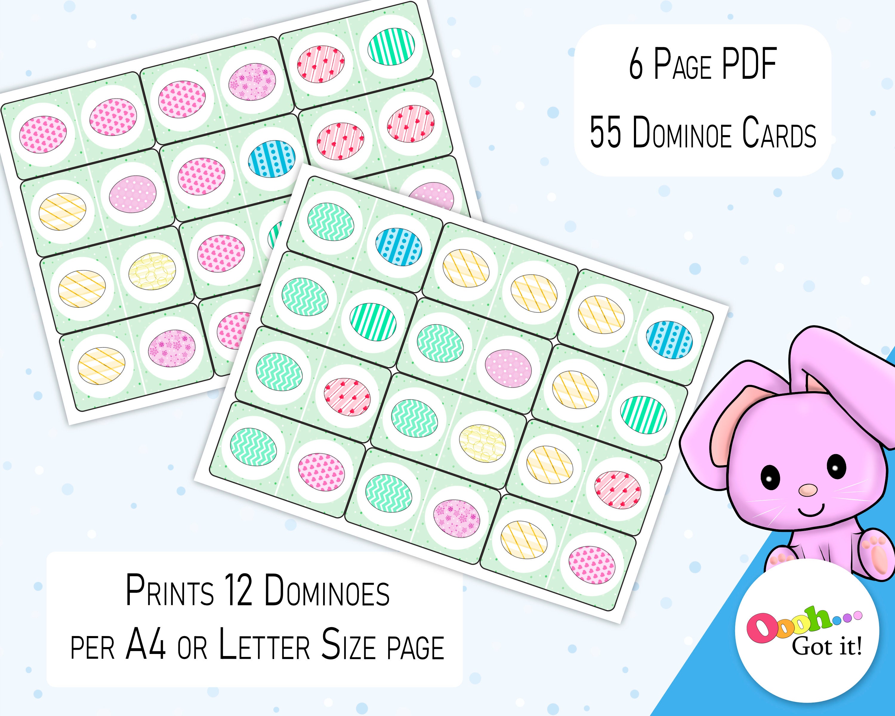 Easter Egg Matching Game Printable Picture Dominoes a Easy - Etsy