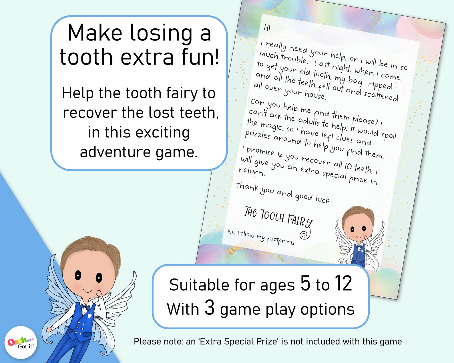 Tooth Fairy Treasure Hunt, a Printable Indoor, Lost Baby Teeth ...