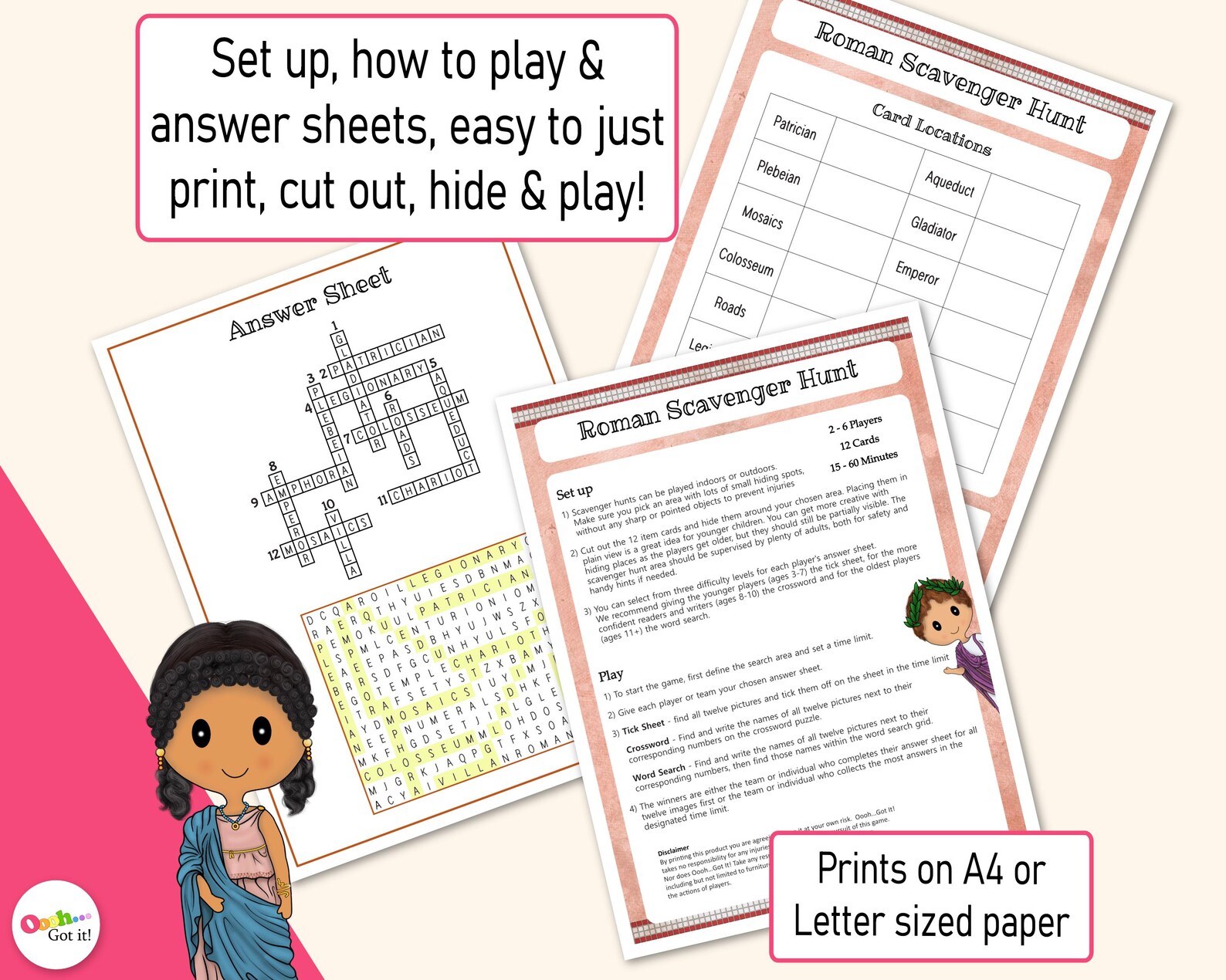 Ancient Rome Scavenger Hunt, a Printable History Game, for a Roman ...