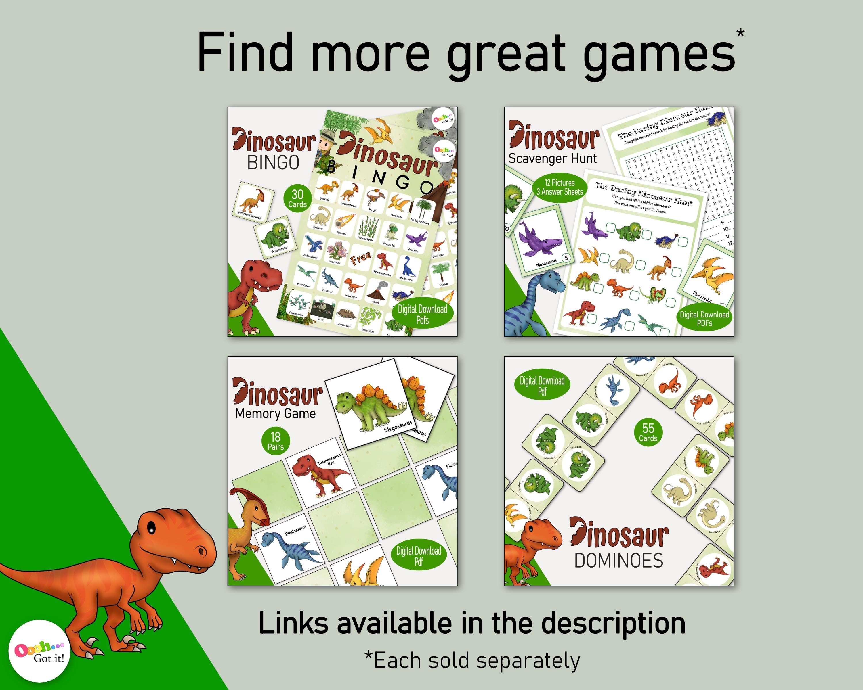 Dinosaur Placemat, a Printable Birthday Party Activity for Kids, T-rex ...