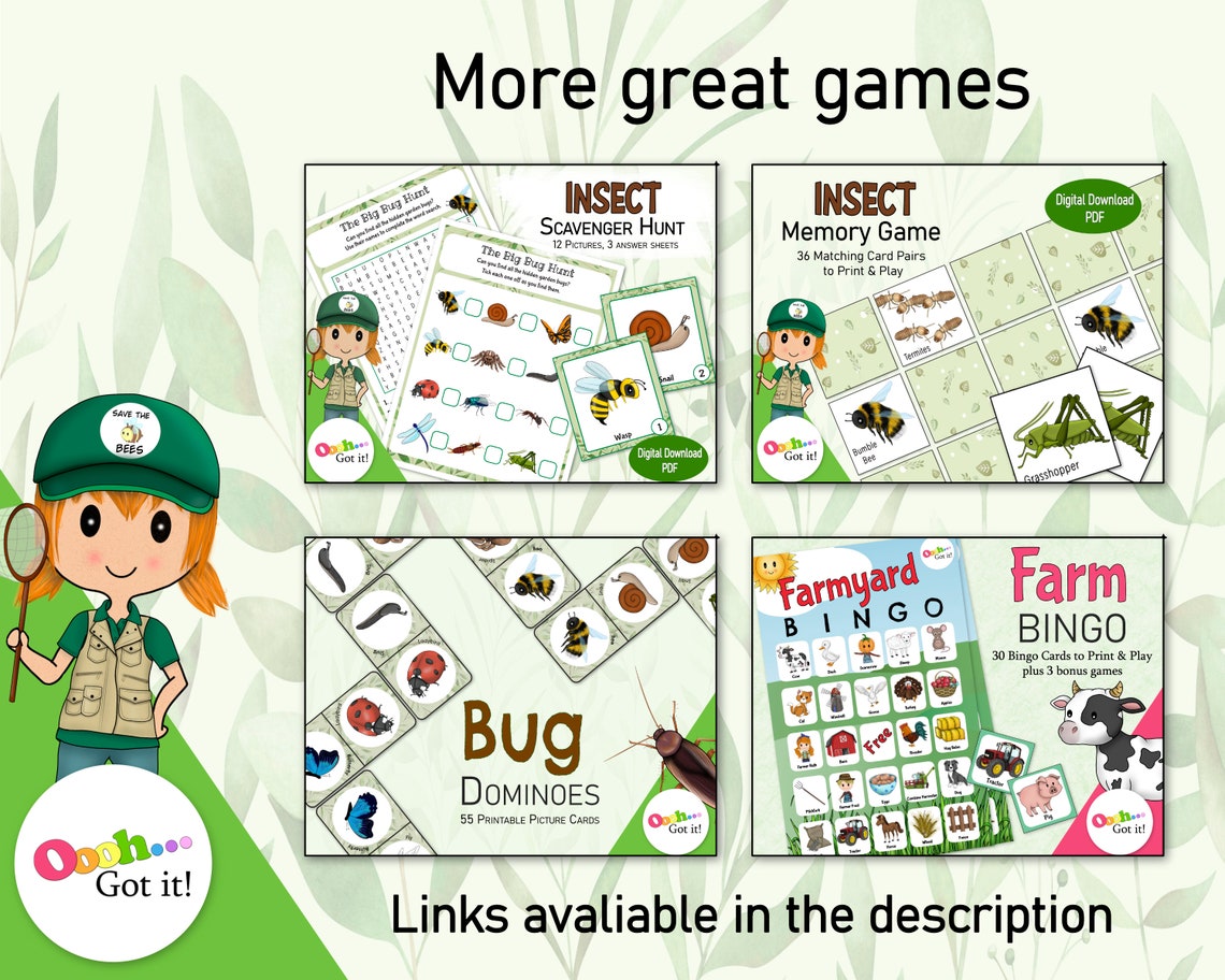 Bug Bingo a Printable Creepy Crawler Party Game a Insect - Etsy UK