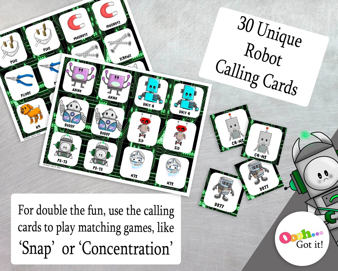 Robot Bingo Cards a printable boys birthday party game a | Etsy