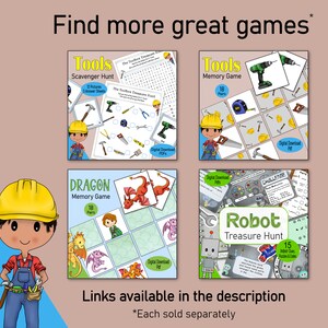 Toolbox Bingo, a Printable Construction Party Game, 30 Bingo Cards for ...