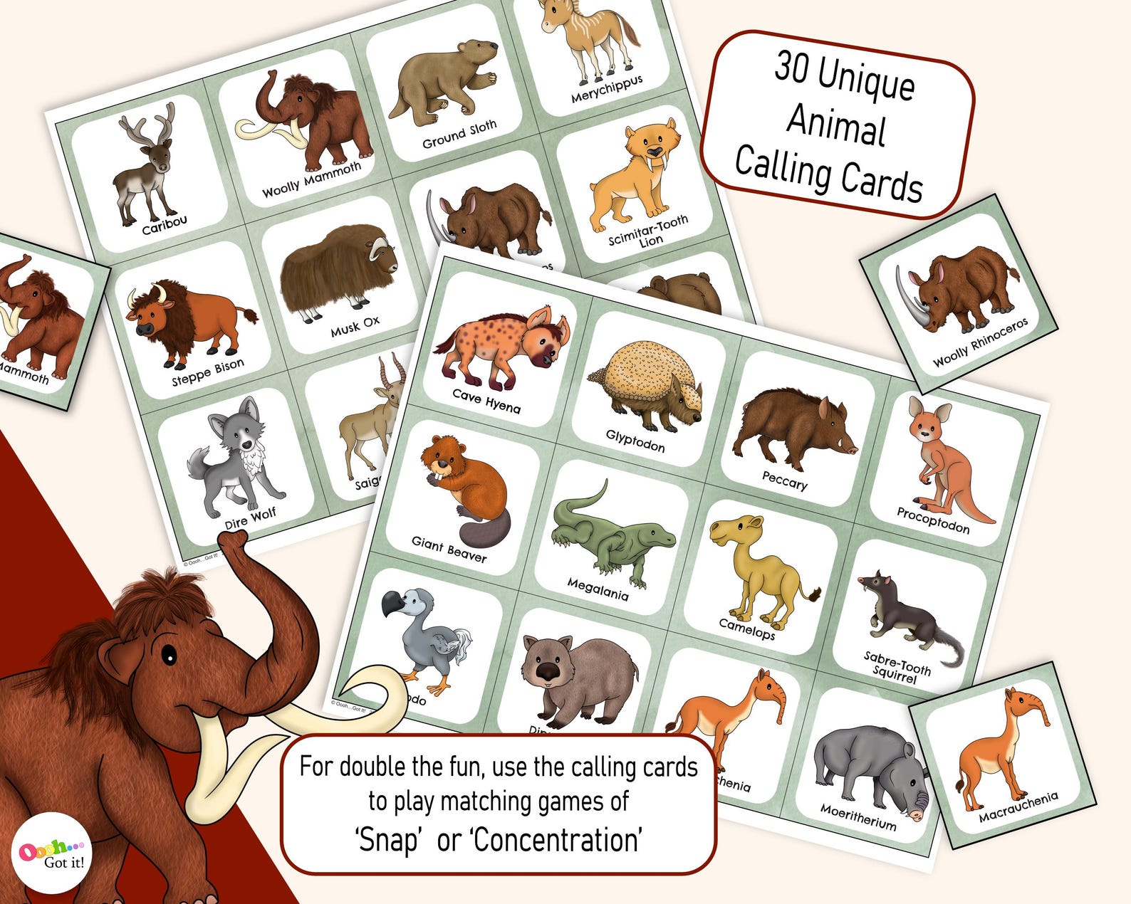 Prehistoric Animals Bingo - a Printable Ice Age Party Game, a Fun ...