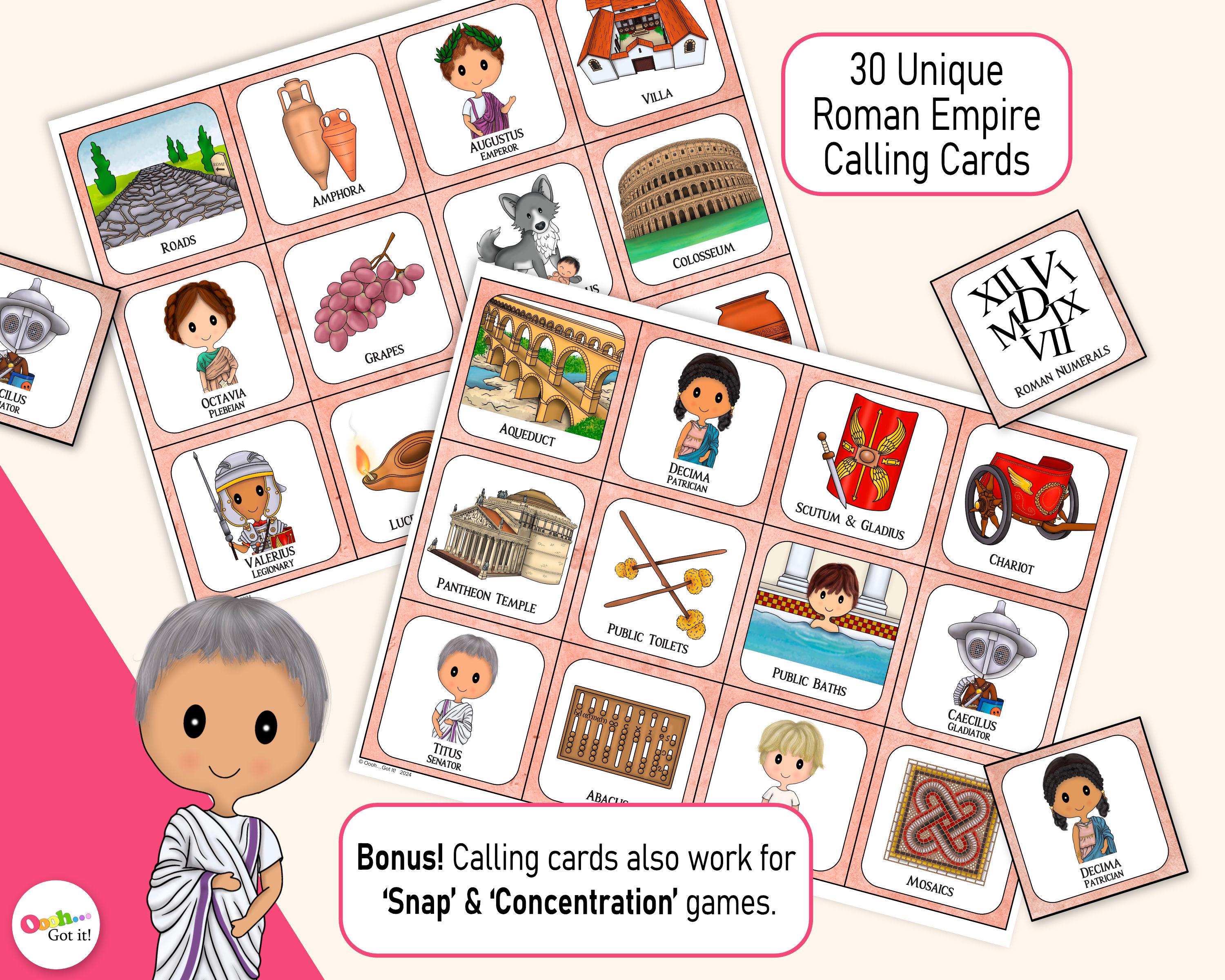Ancient Rome Bingo, a Printable Roman Party Game, for a Roman Empire ...