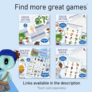 Greek Mythology Bingo, a Fun Printable Ancient Greece Game, for a ...
