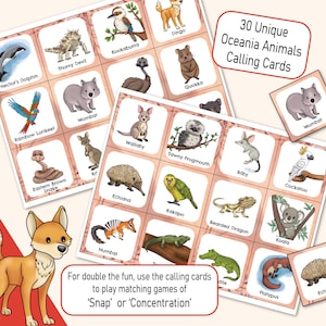 Australian Animals Bingo - a Printable Game With Aussie & New Zealand ...
