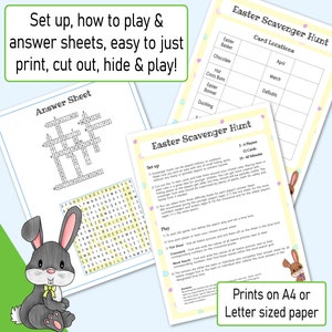Easter Scavenger Hunt, a Printable Easter Egg Picture Matching Family ...