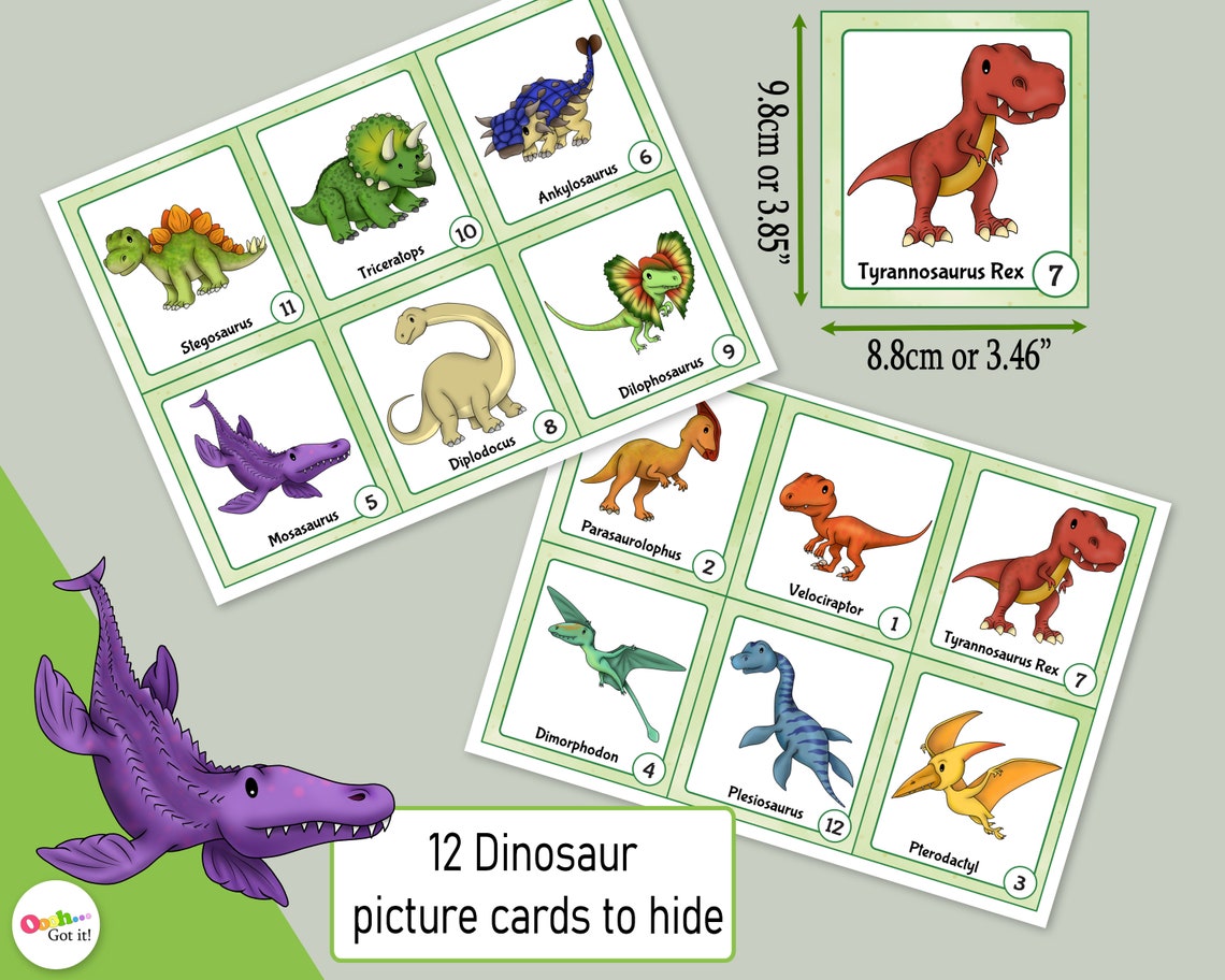 Dinosaur Picture Scavenger Hunt, a Printable Jurassic Picture Matching ...