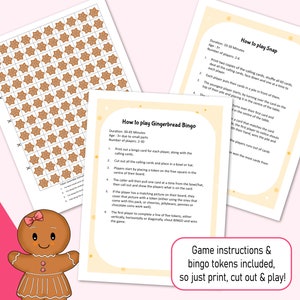 Gingerbread Bakery Bingo, a Printable Christmas Baking Party Game, for ...