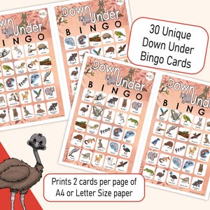 Australian Animals Bingo - a Printable Game With Aussie & New Zealand ...