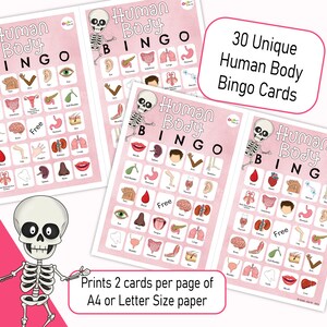 Human Body Parts Bingo, a Printable Anatomy Game for a Fun Biology ...