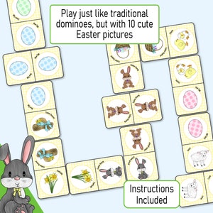 Easter Picture Dominoes, a Printable Party Game, Pre-school Activity ...