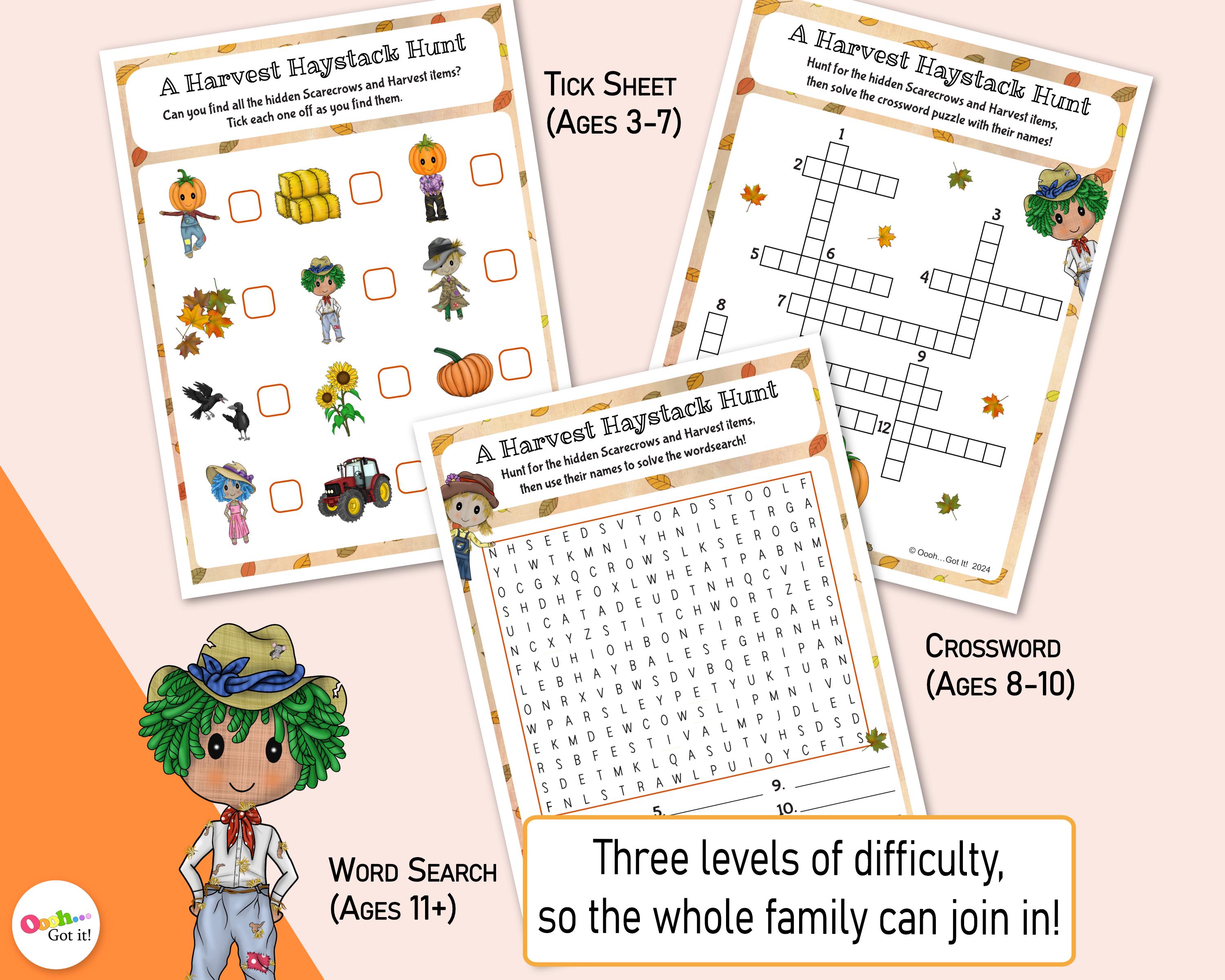 Scarecrow Scavenger Hunt, a Printable Fall Picture Game, for ...