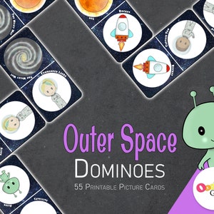Outer Space Dominoes a Printable Alien Kids Activity Game - Etsy