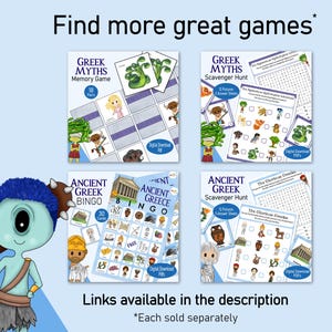 Greek Mythology Bingo, a Fun Printable Ancient Greece Game, for a ...