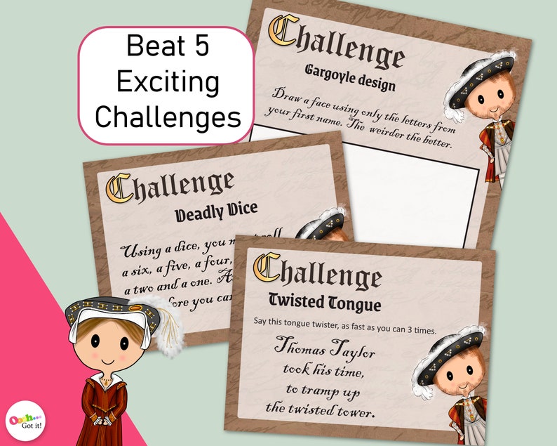 Tudor Treasure Hunt, a British History Educational Party Game, a ...