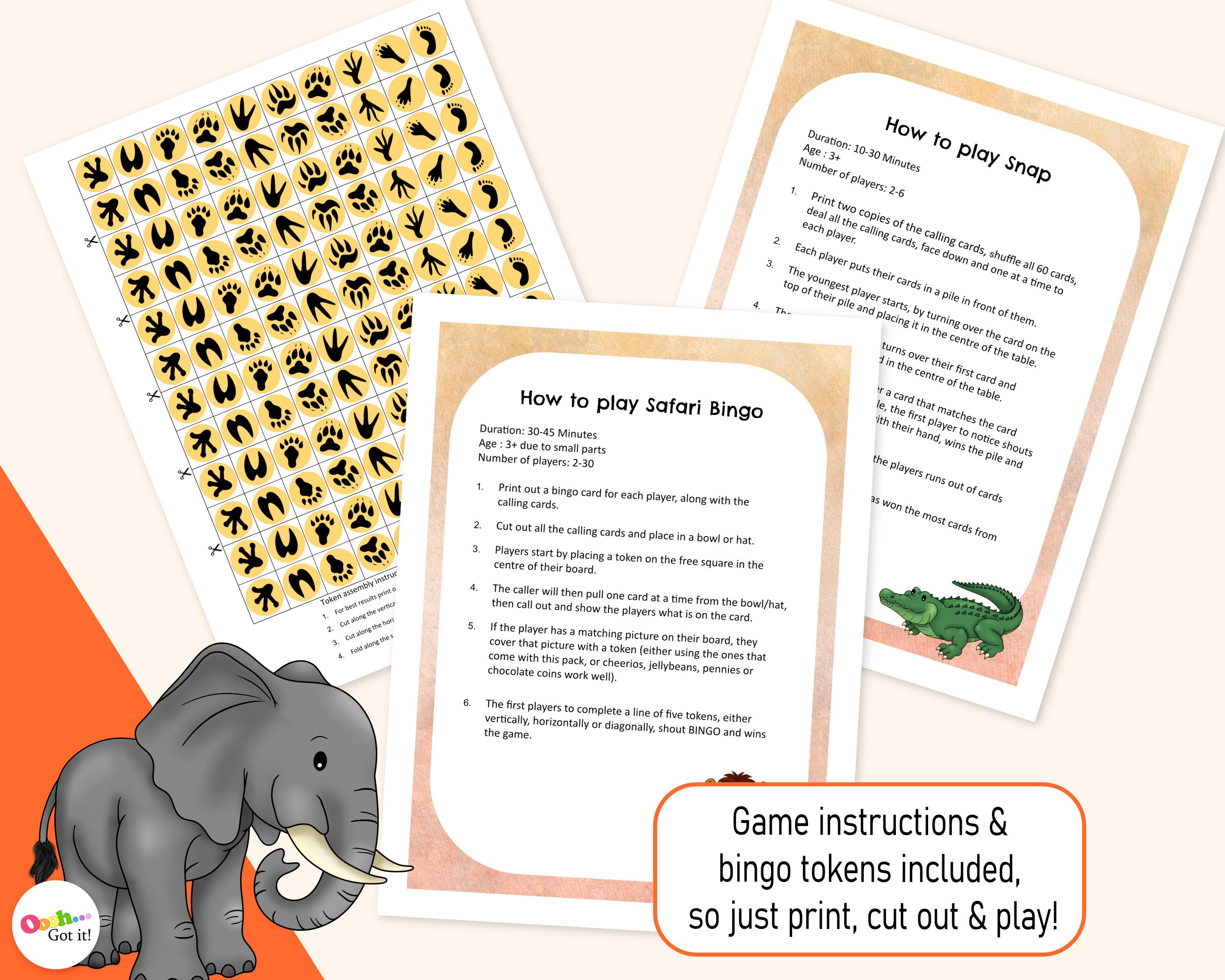 Safari Bingo – A Printable African Animal Game for Kids, Great for ...