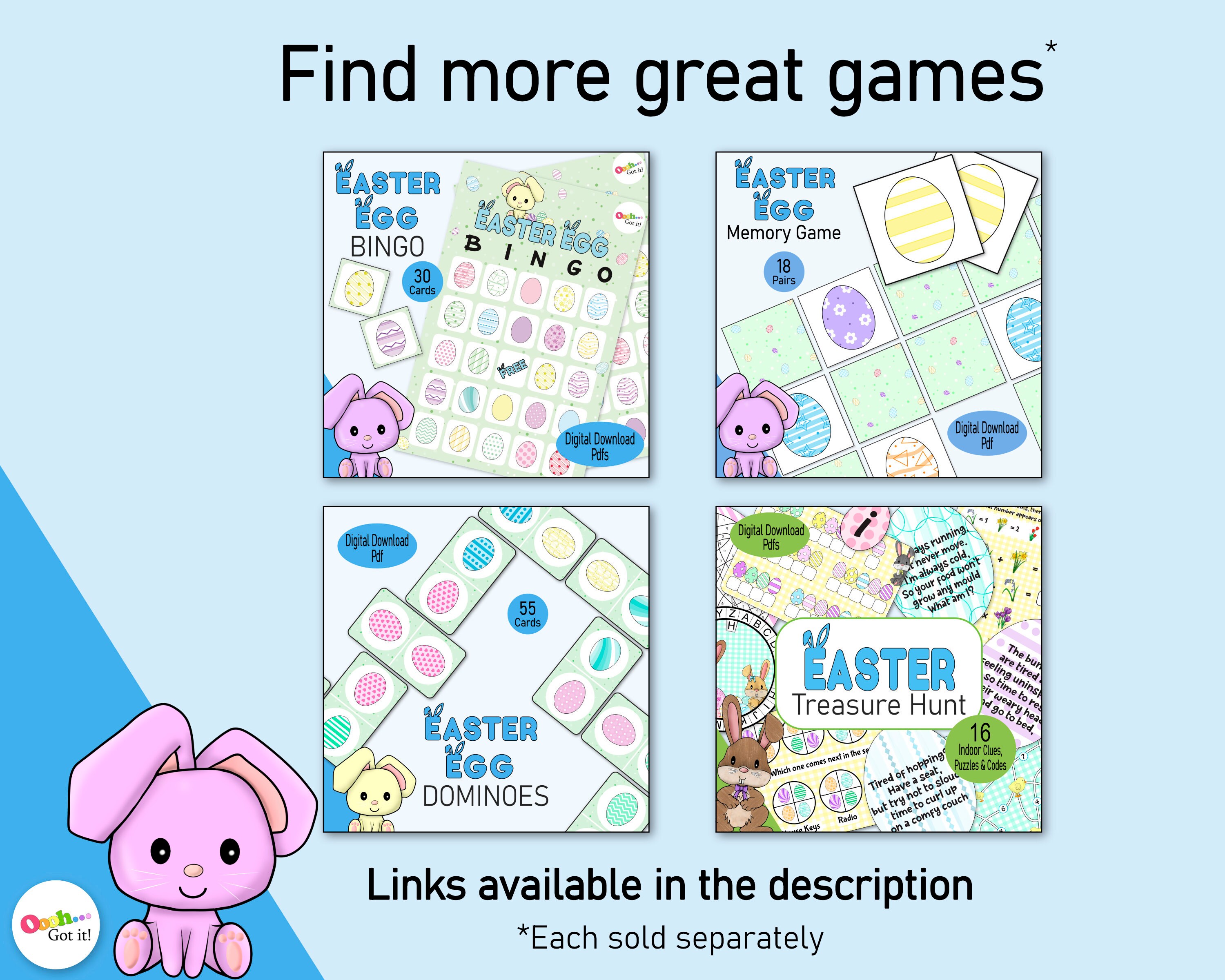 Easter Egg Scavenger Hunt, Printable Spring Picture Matching Game for ...