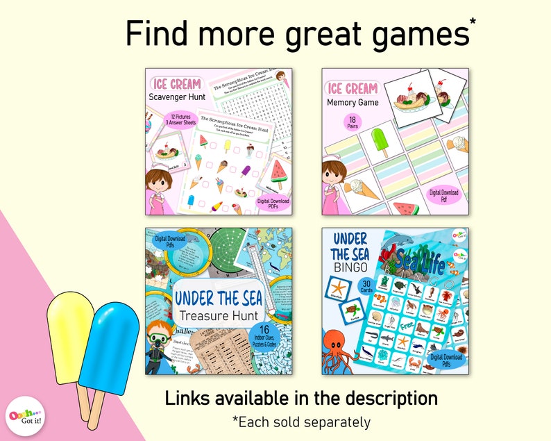 Ice Cream Bingo a Printable Sweet Party Game Summer Fun for - Etsy