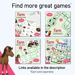 Farm Animals Bingo, a Printable Farmyard Kids Game, 30 Cards for a ...