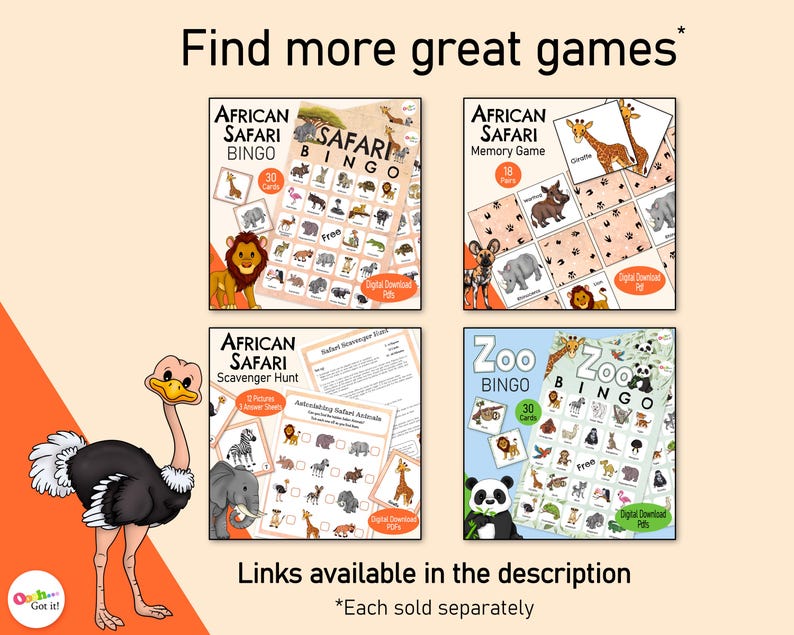 Safari Animal Dominoes – A Printable African Wildlife Matching Game for ...