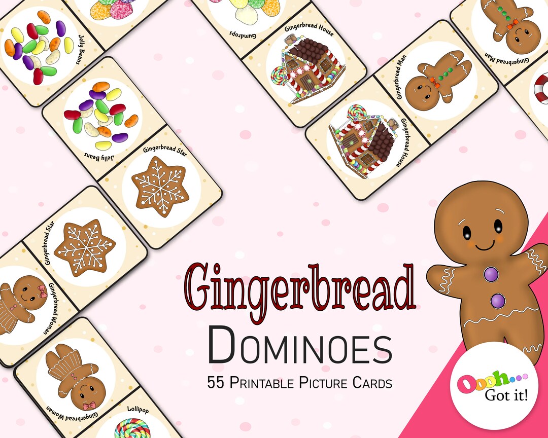 Gingerbread Dominoes a Printable Christmas Baking Game for - Etsy