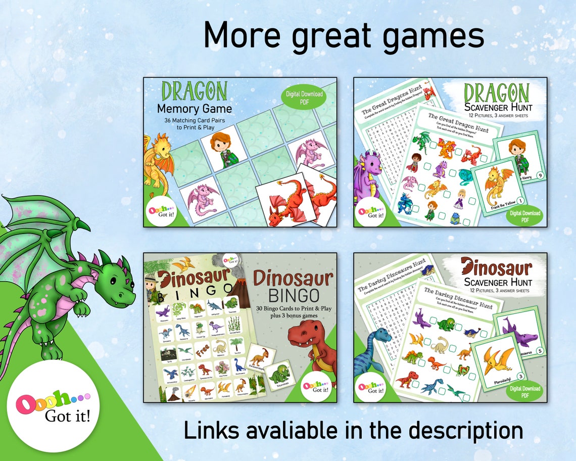 Dragons Bingo 30 Printable Bingo Cards a Fantasy Dragon & - Etsy Canada
