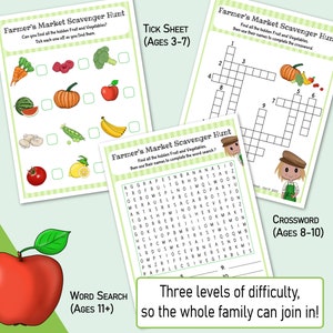 Fruit & Vegetable Picture Scavenger Hunt, a Fun Printable Healthy ...
