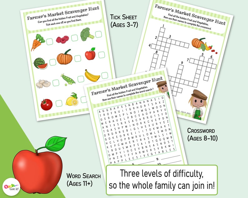 Fruit & Vegetable Picture Scavenger Hunt, a Fun Printable Healthy ...