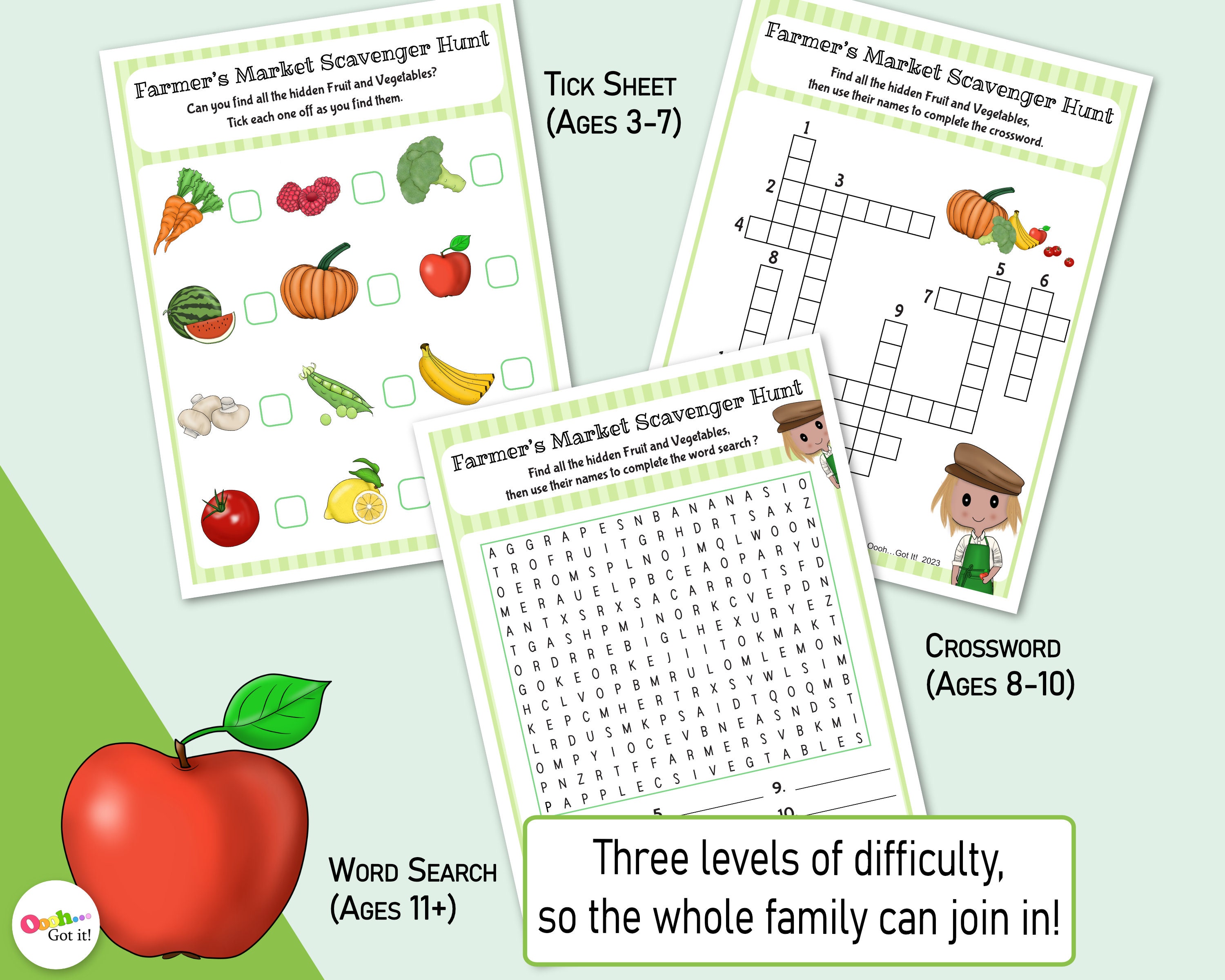 Fruit & Vegetable Picture Scavenger Hunt, a Fun Printable Healthy ...