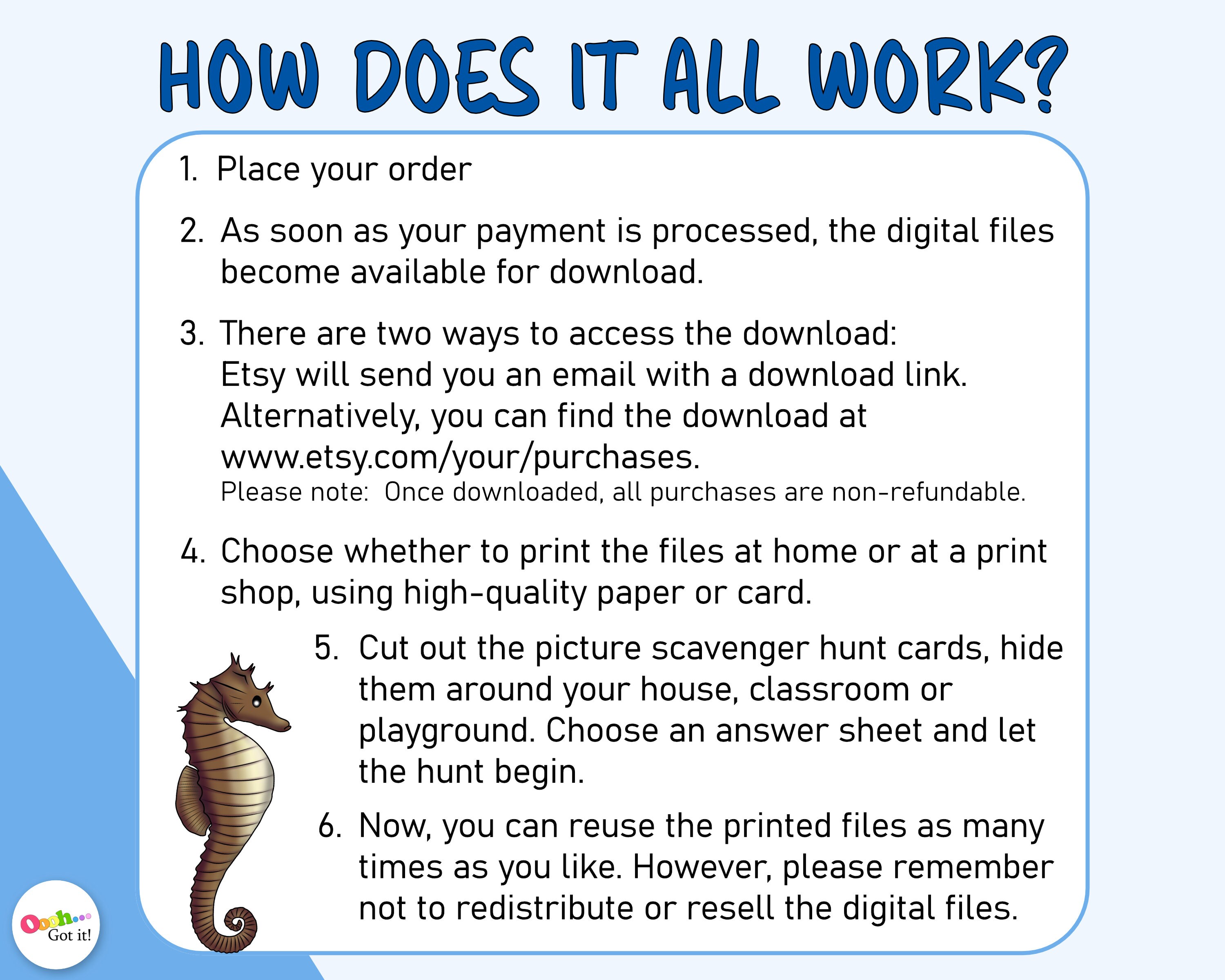 Under the Sea Picture Scavenger Hunt, a Printable Education & Fun Ocean ...