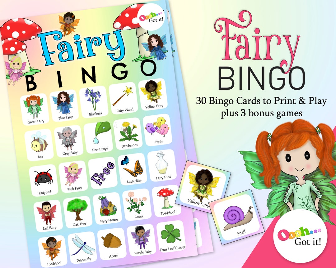 Fairy Bingo a Printable Rainbow Kids Activity Party Game for - Etsy UK