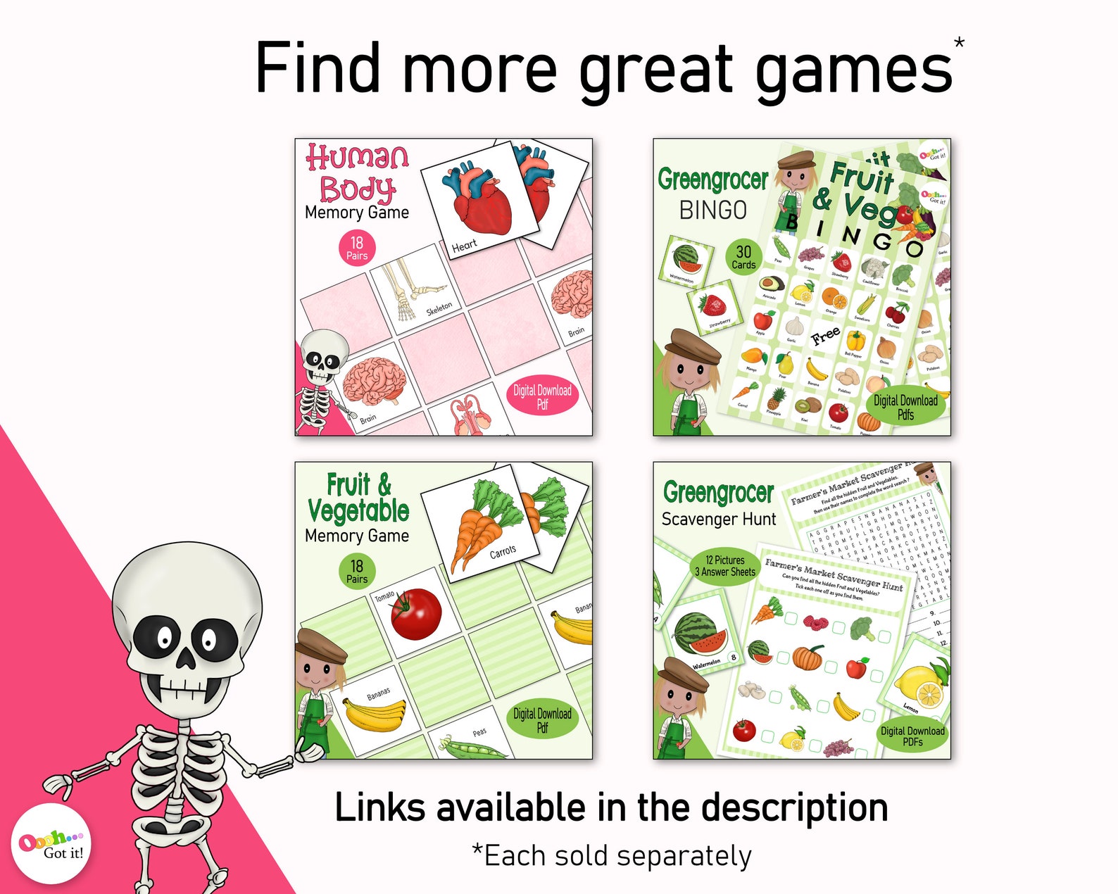 Human Body Parts Bingo, a Printable Anatomy Game for a Fun Biology ...