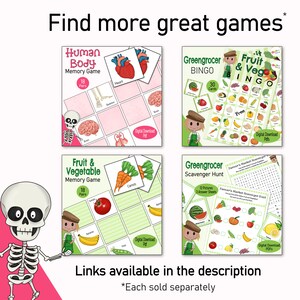 Human Body Parts Bingo, a Printable Anatomy Game for a Fun Biology ...