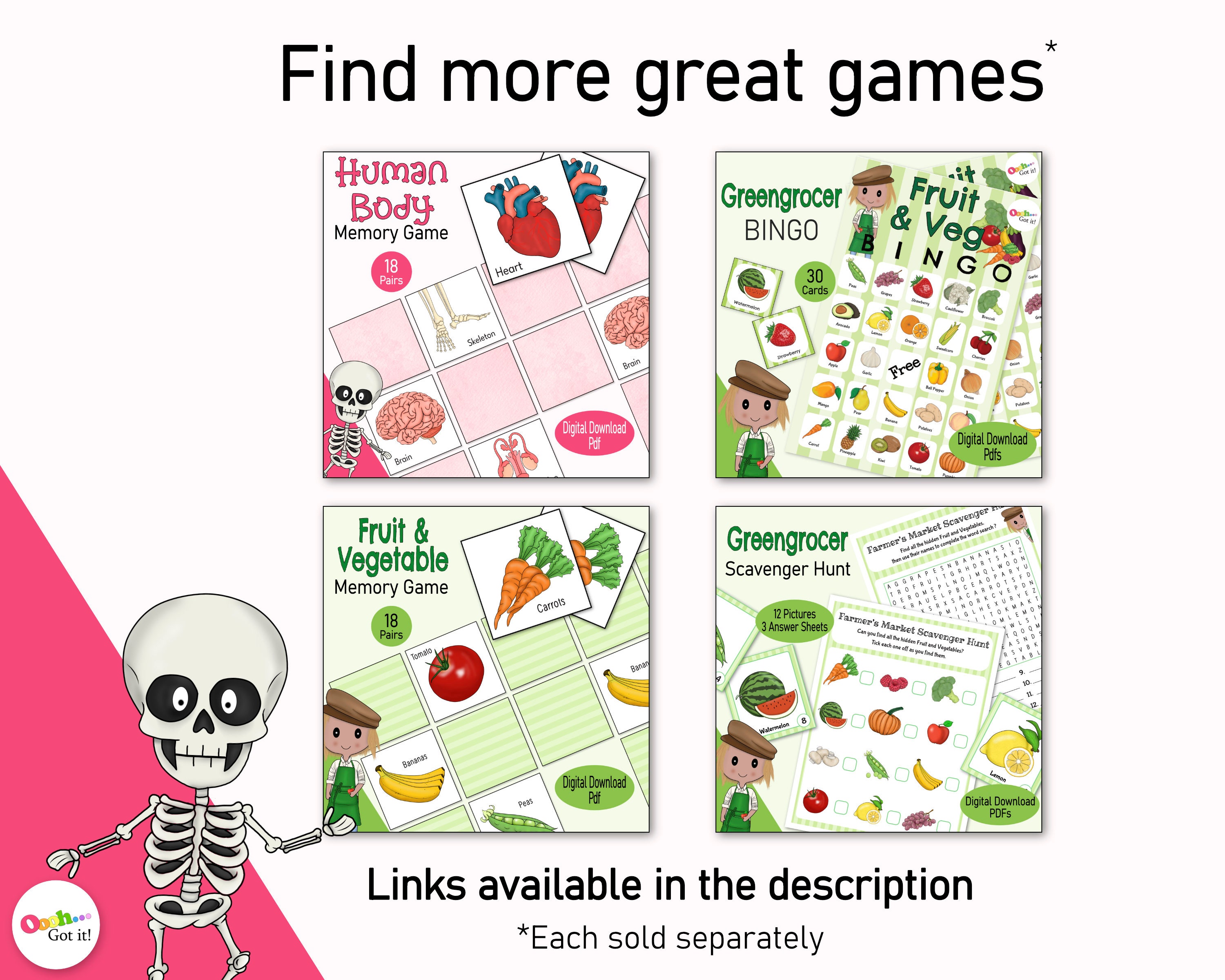 Human Body Parts Bingo, a Printable Anatomy Game for a Fun Biology ...