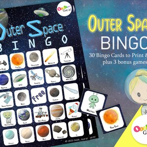 Space Bingo Cards a Printable Alien Party Game or Kids Solar - Etsy
