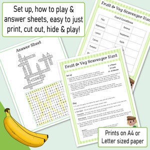 Fruit & Vegetable Picture Scavenger Hunt, a Fun Printable Healthy ...
