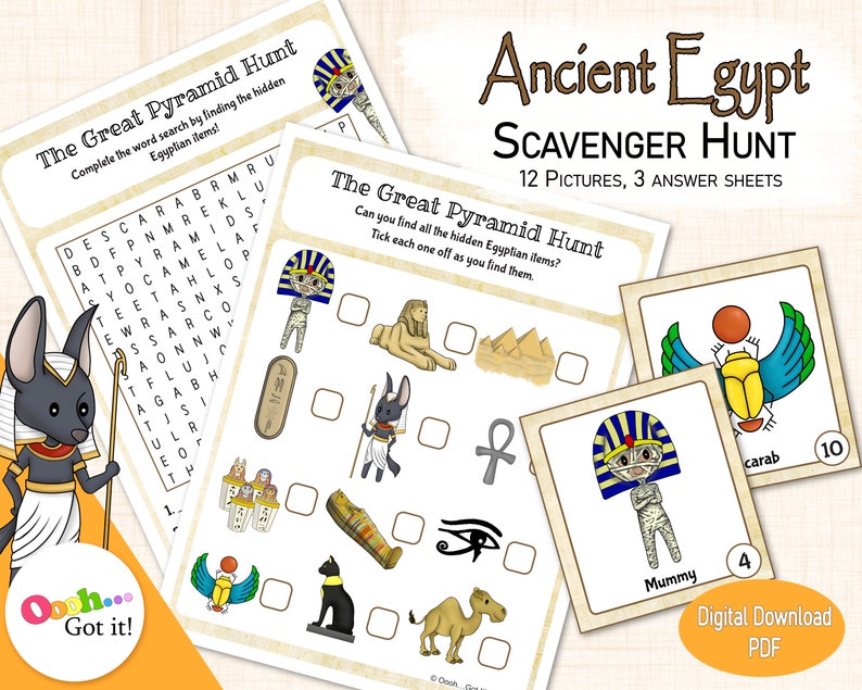 Ancient Egypt Picture Scavenger Hunt a Printable Egyptian - Etsy