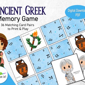 Ancient Greek Memory Game a Printable Greek History Card - Etsy UK