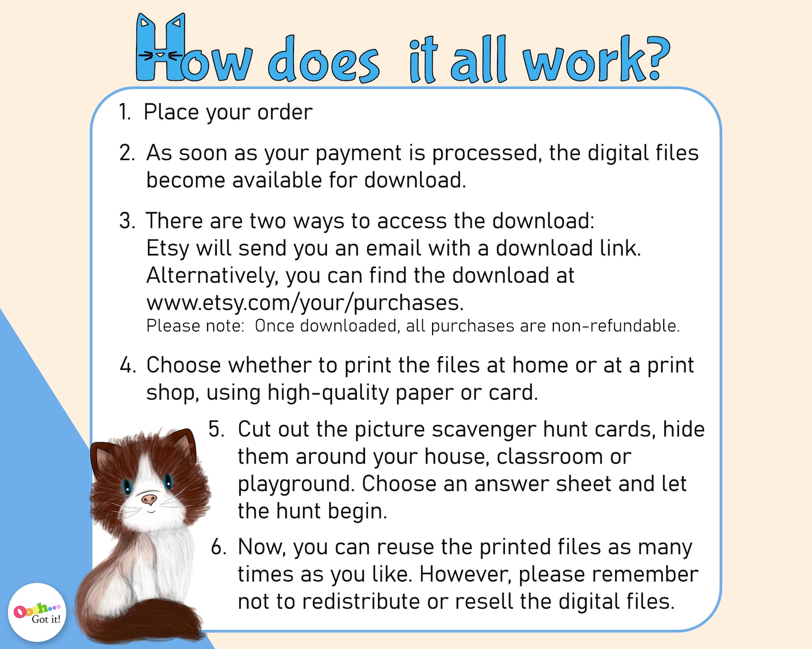 Kitty Cat Picture Scavenger Hunt, a Printable Hide & Seek Game for Kids ...