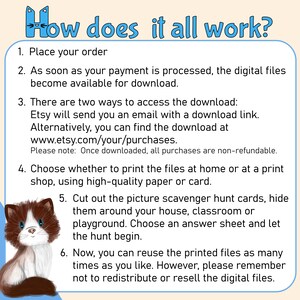Kitty Cat Picture Scavenger Hunt, a Printable Hide & Seek Game for Kids ...