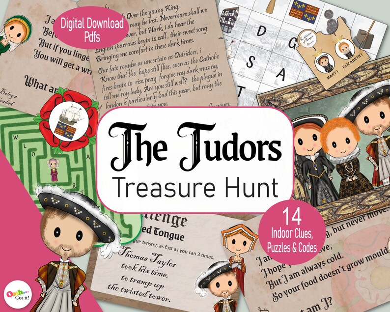 Tudor Treasure Hunt, a British History Educational Party Game, a ...