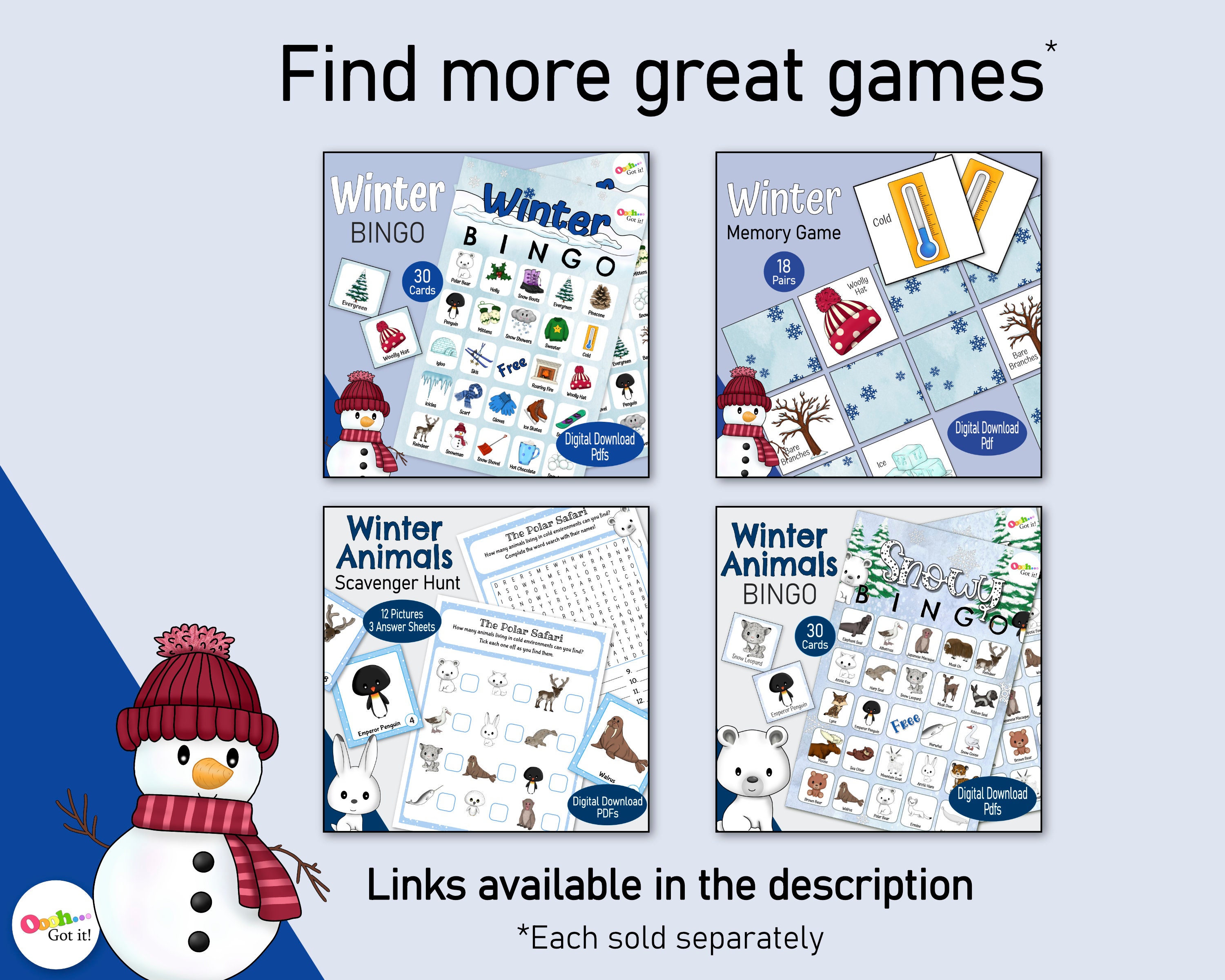 Winter Wonderland Scavenger Hunt, a Printable Picture Matching Family ...