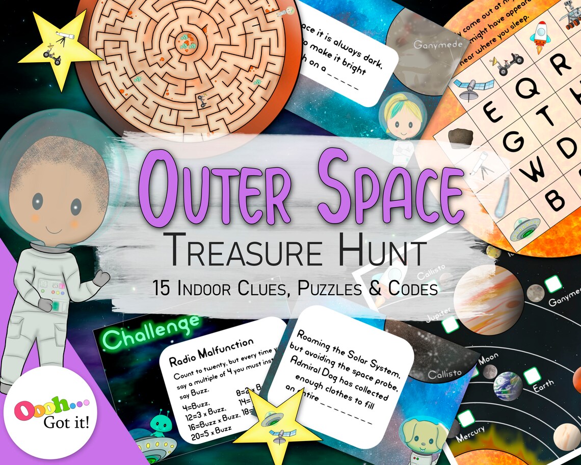 Space Treasure Hunt a Indoor Printable Family Adventure | Etsy UK