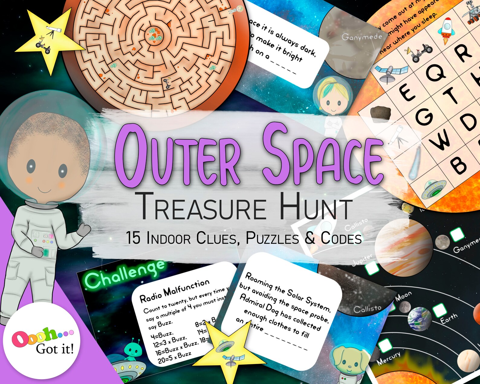 Space Treasure Hunt a Indoor Printable Family Adventure - Etsy UK