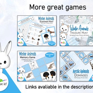 Winter Animals Bingo a Printable Snowy Day Frosty Kids - Etsy