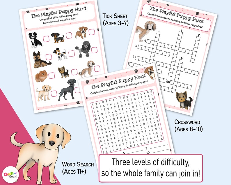 Dog Scavenger Hunt, a Printable Puppy Picture Matching Game, Hide ...