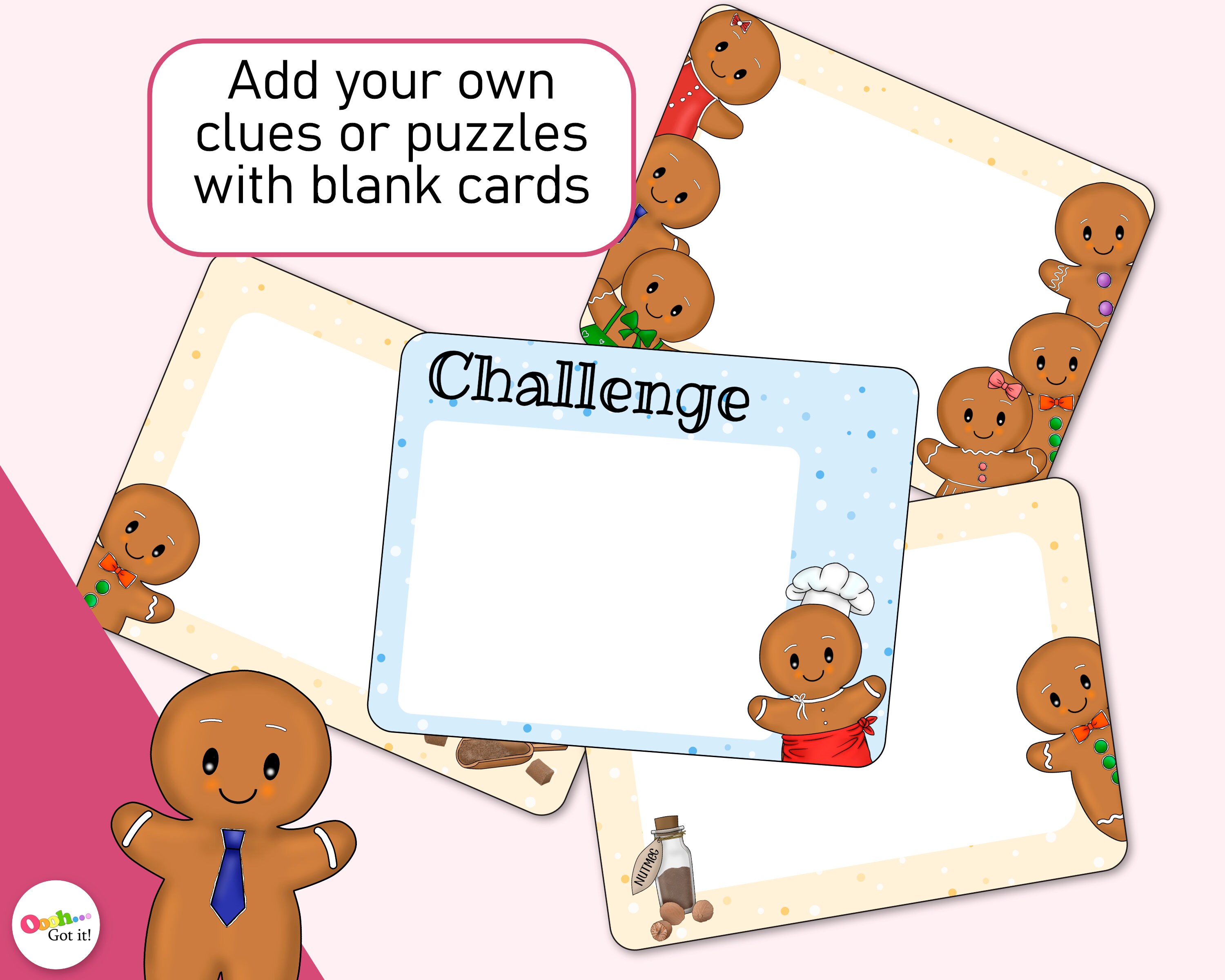 Gingerbread Man Treasure Hunt, a Cute Printable Kids Festive Baking ...