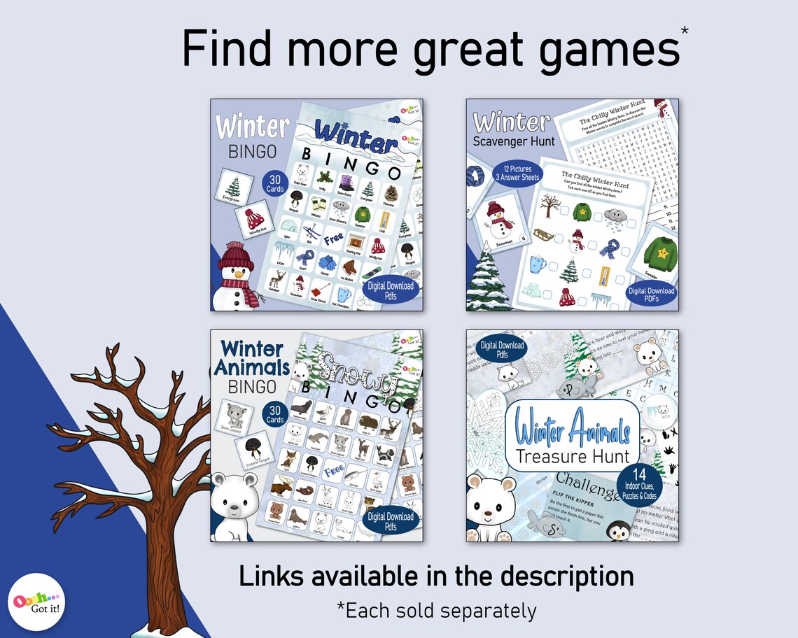 Winter Wonderland Memory Card Game: A Printable Picture Matching ...